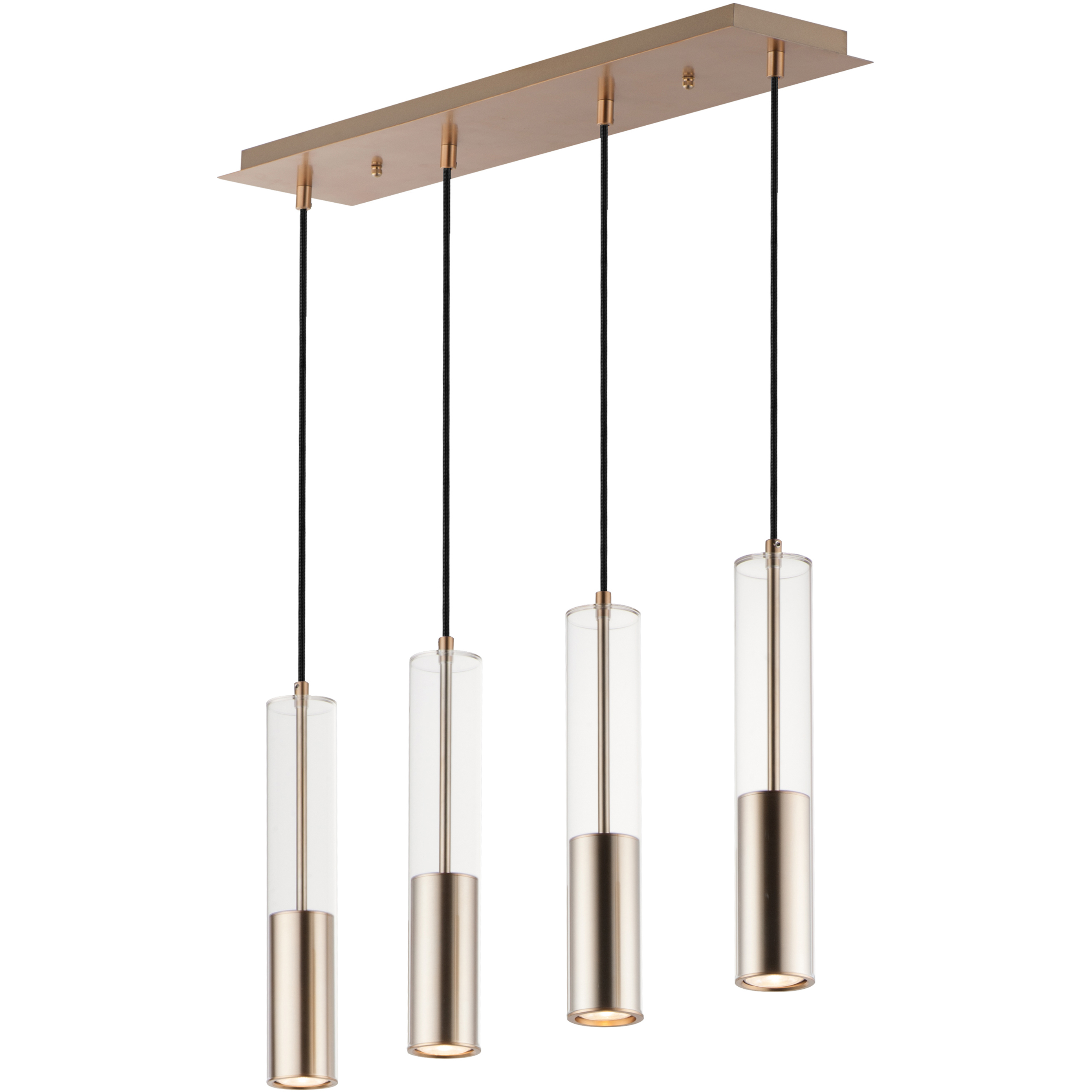 Torch LED 28 inch Satin Brass Linear Pendant Ceiling Light